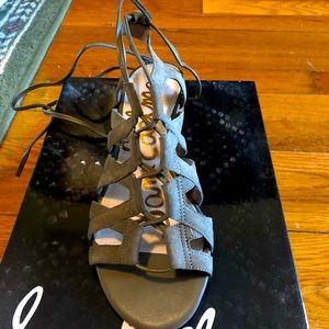Sam Edelman | Shoes | Sam Edelman Moss Green Strappy Flat Sandals ...